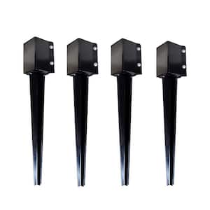 4 in. x 4 in. Posts Anchor Base Adjustable Metal Post Brackets for Deck ...