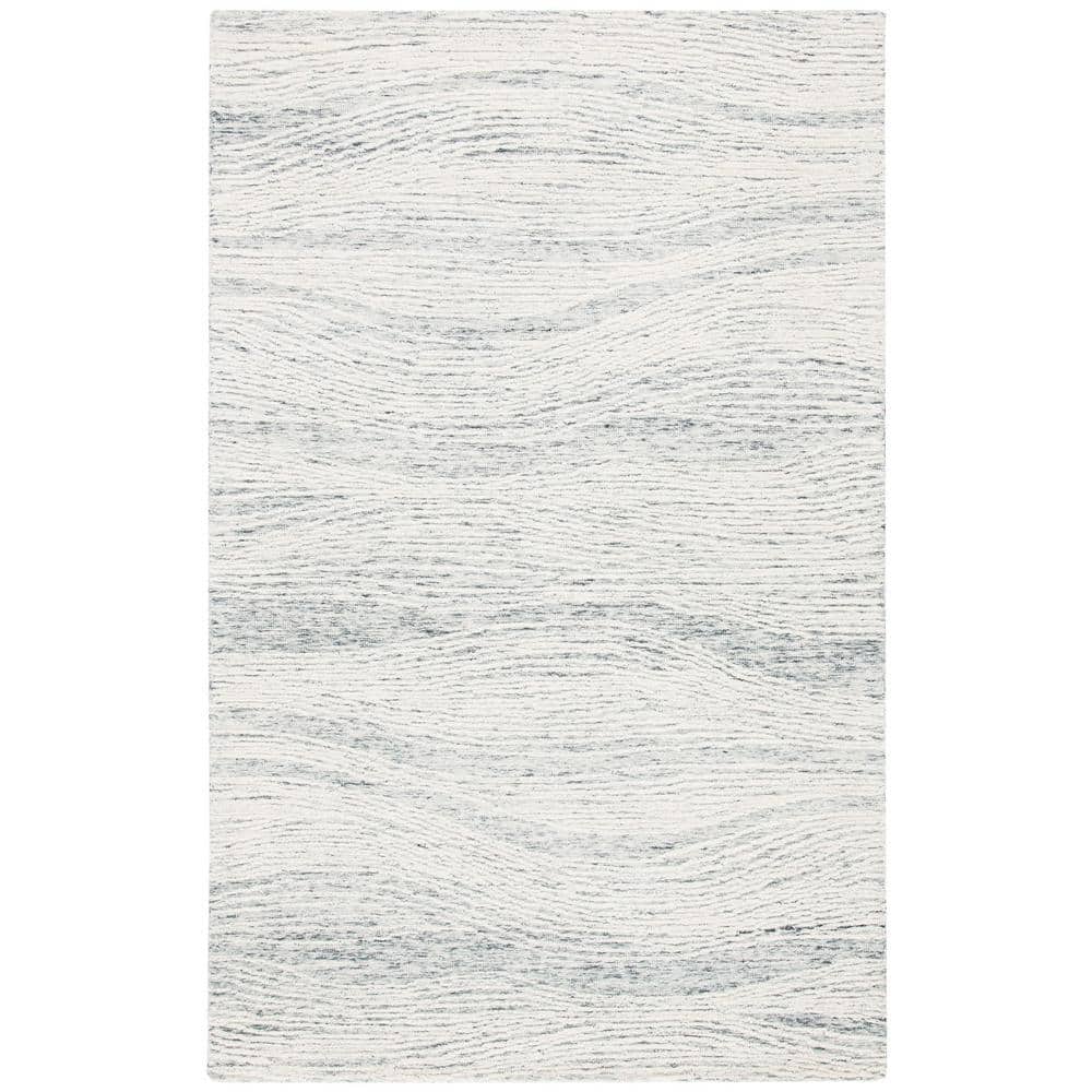 SAFAVIEH Metro Dark Gray/Ivory 5 ft. x 8 ft. Abstract Waves Area Rug ...