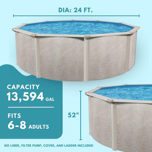 24 ft. - Round - Above Ground Pools - The Home Depot