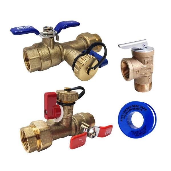 CMI inc 3/4 in. Tankless Water Heater Kit T-Handle with Pressure Relief ...