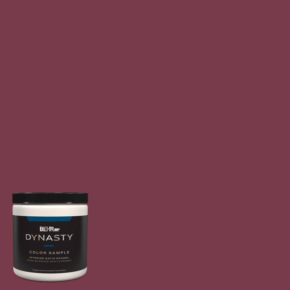 BEHR DYNASTY 8 oz. #BIC-51 July Ruby Satin Enamel Stain-Blocking ...