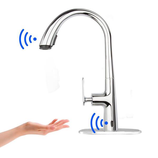 GIVING TREE Touchless Single Handle High Arc Pull Down Sprayer Kitchen ...