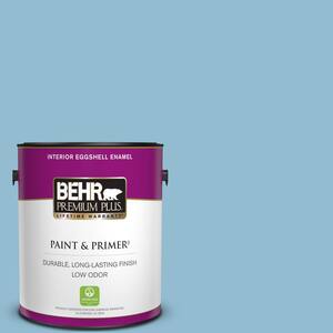 BEHR MARQUEE 5 gal. #S490-3 Reef Blue One-Coat Hide Eggshell Enamel ...