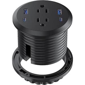 Lukyamzn 6 ft. 2-Outlet Surge Protector Flush Mount Recessed Outlet ...