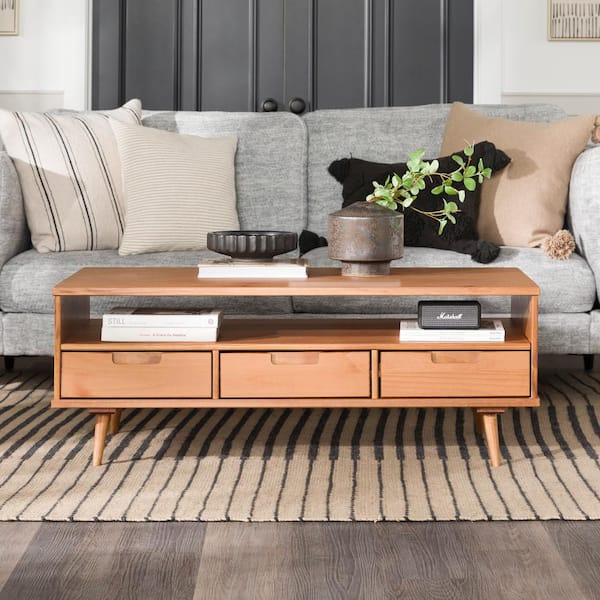 Reviews for Welwick Designs 48 in. Caramel Rectangle Solid Wood Top Coffee Table with Storage Pg 4 The Home Depot