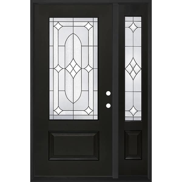 Steves & Sons Regency 51 in. x 80 in. 3/4L Axis Glass LHIS Onyx Stain ...