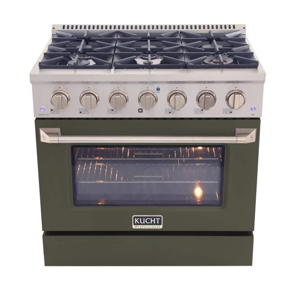 Kucht 36 in. 5.2 cu. ft. 6-Burners Dual Fuel Range Natural Gas in ...