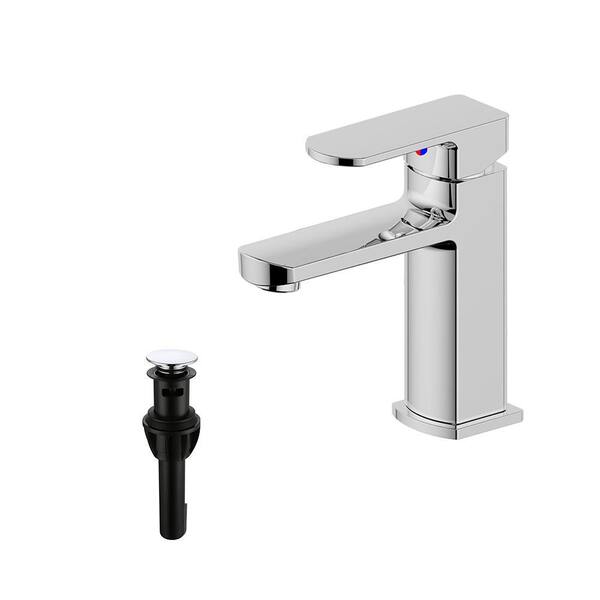 UPIKER Modern Single Handle Single Hole Brass Bathroom Faucet with Push ...