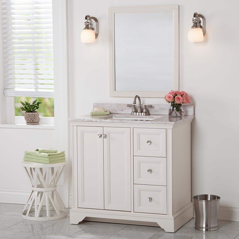 Home Decorators Collection Stratfield 37 in. Single Sink Cream Bath ...