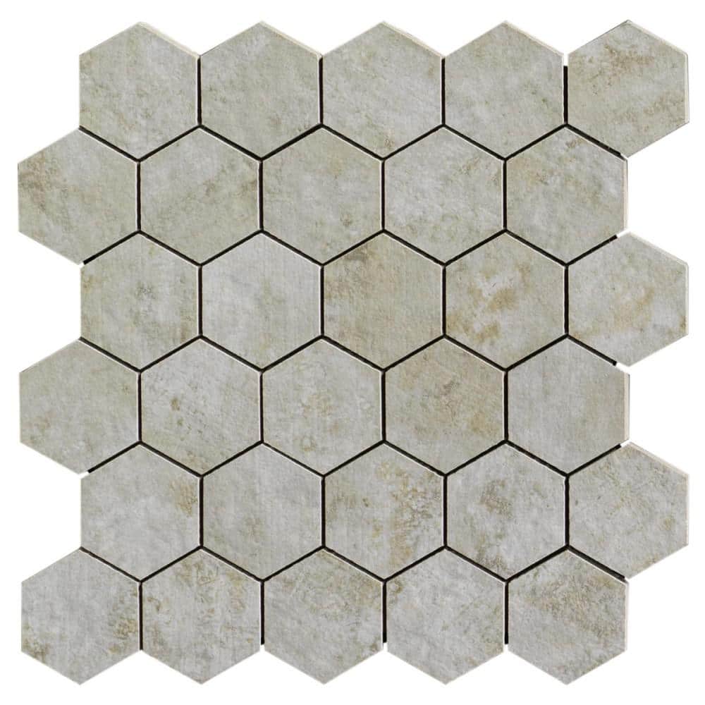 Ivy Hill Tile Mantis Ivory 6 in. x 0.35 in. Matte Porcelain Floor and ...