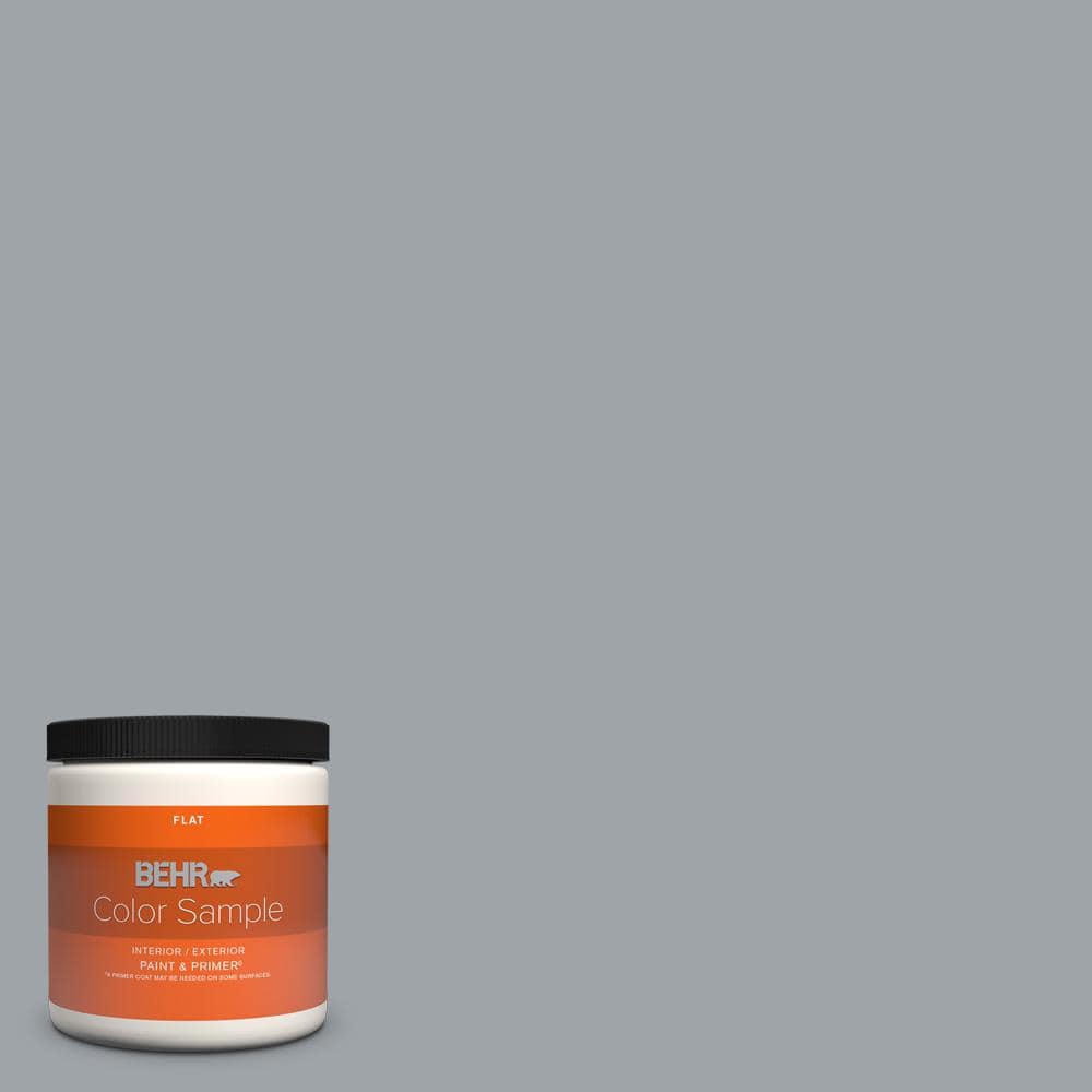 BEHR PREMIUM PLUS 8 oz. #N510-4 Supernova Flat Interior/Exterior Paint ...