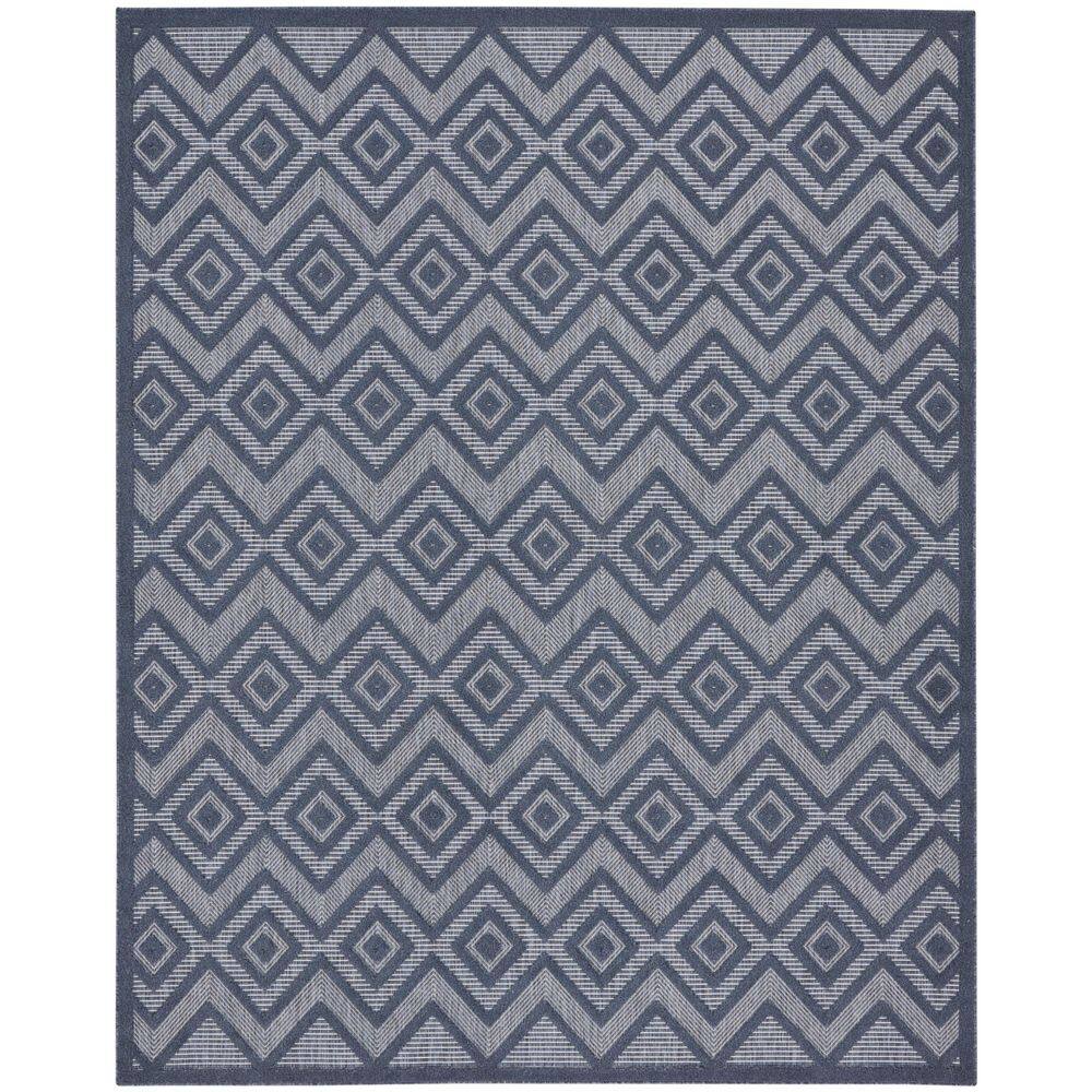 Nourison Versatile Navy Blue 8 ft. x 10 ft. Diamond Contemporary Area ...