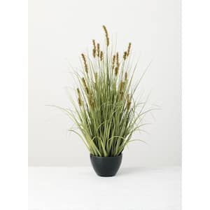 SULLIVANS Artificial 48" Potted Reed Grass 0598POT - The Home Depot