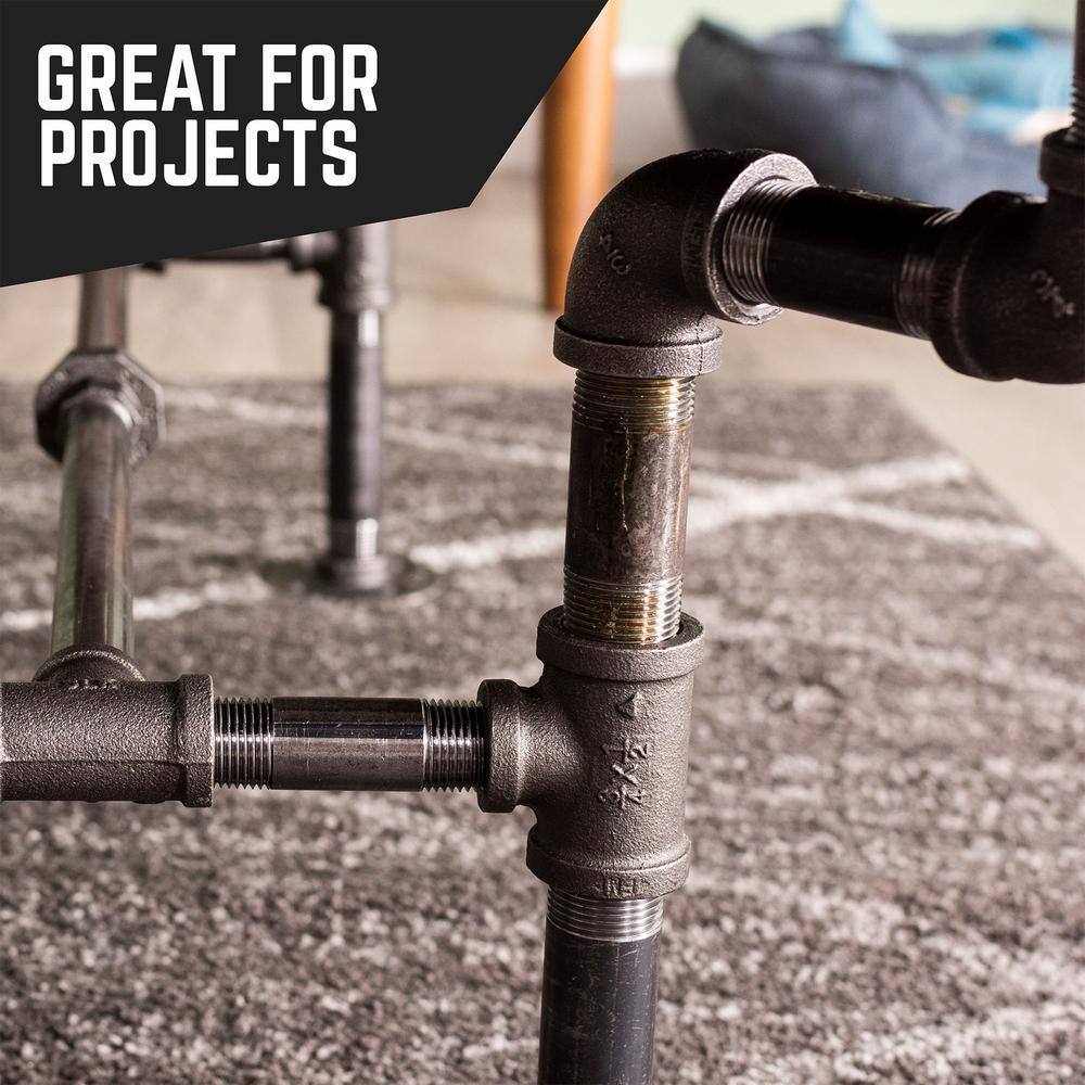 Buy 1 in. x 18 in. Black Industrial Steel Grey Plumbing Pipe (4-Pack ...