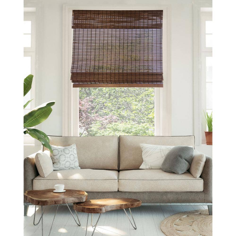 Chicology Light Filtering Cordless Natural Woven Bamboo Window Shade 34 ...
