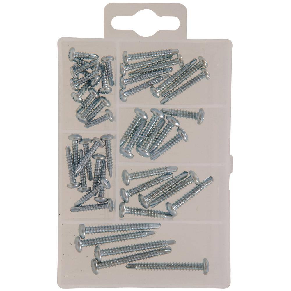 Hillman Zinc Pan Head Self Drilling Screw Assorted Kit (48-Pack) 130222 ...
