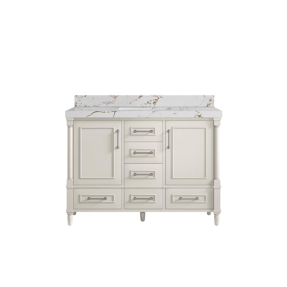 Willow Collections Hudson 48 in. Single Sink Freestanding Alabaster ...