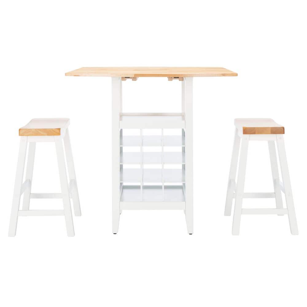 SAFAVIEH Casey 3-piece White Bar Table Set AMH8504D - The Home Depot