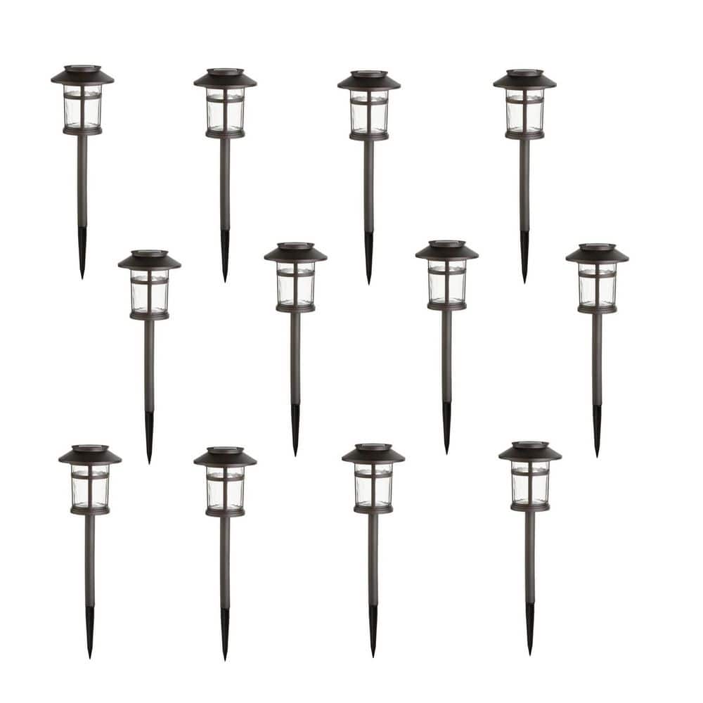 Hampton Bay Duncan 10 Lumen Bronze LED Weather Resistant Outdoor Solar ...