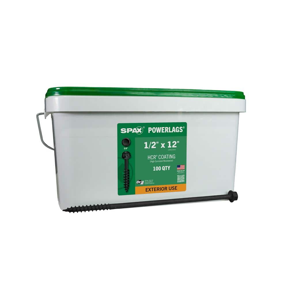 SPAX 1/2 in. x 12 in. Exterior Hex Head Structural Wood Lag Screws ...