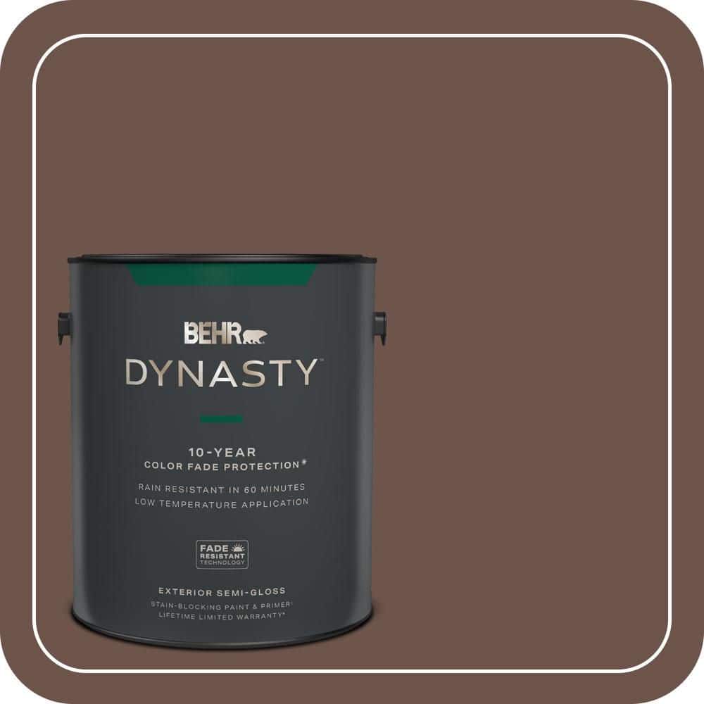 BEHR DYNASTY 1 gal. #N130-7 Double Fudge Semi-Gloss Exterior Stain ...
