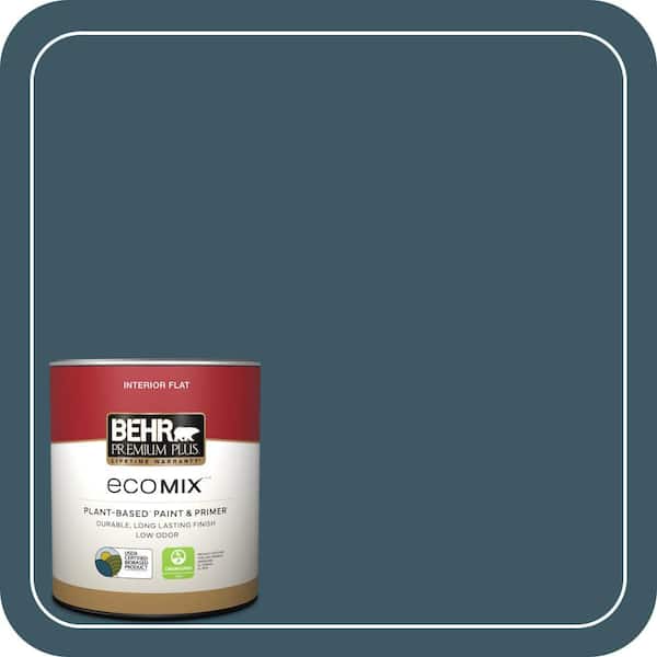 BEHR PREMIUM PLUS 1 qt. #530F-7 Rain Storm Flat EcoMix Plant-Based ...