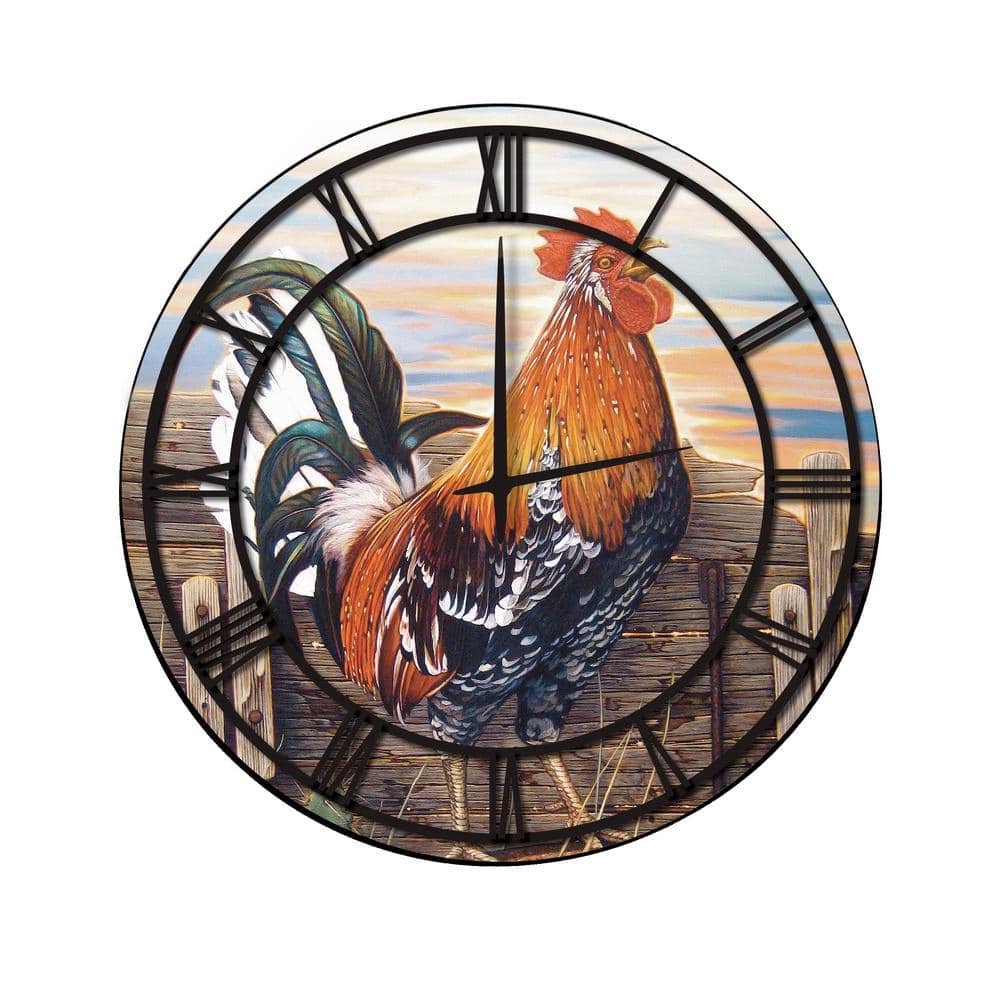 "A New Day" Full Coverage Art and Black Numbers Imaged Wall Clock CL ...