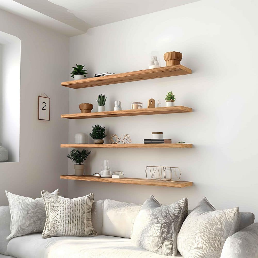 48 in. W x 6 in. D Wood Floating Shelves for Wall Rustic Wall Shelf for ...