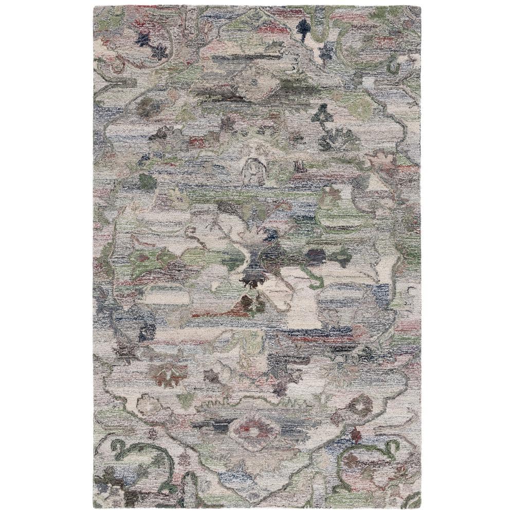 SAFAVIEH Anatolia Gray/Green 8 ft. x 10 ft. Abstract Area Rug AN408F-8 ...