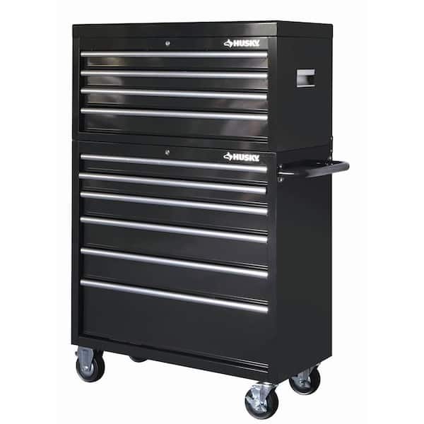 Husky 40 in. 10 Drawer Tool Chest and Rolling Tool Cabinet Set Black HOTC4010B5ERS The Home Depot