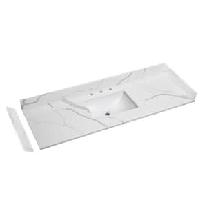 LANDOLT Carrara Luna 72 in. W x 22 in. D Quartz White Rectangular ...
