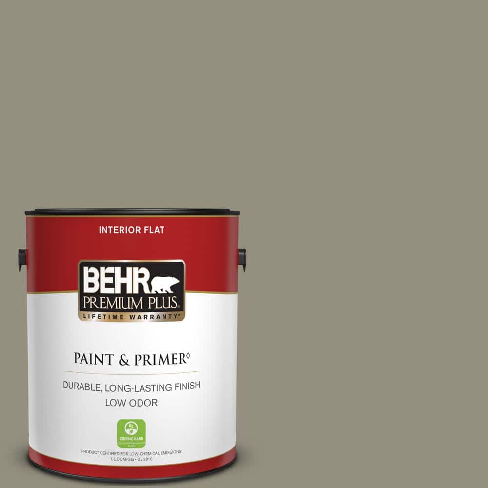 BEHR PREMIUM PLUS 1 gal. #N350-5 Muted Sage Flat Low Odor Interior ...