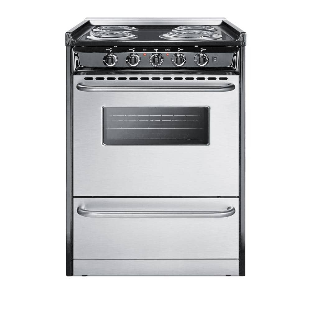 Summit Appliance 24 in. 2.9 cu. ft. Slide-In Electric Range in ...