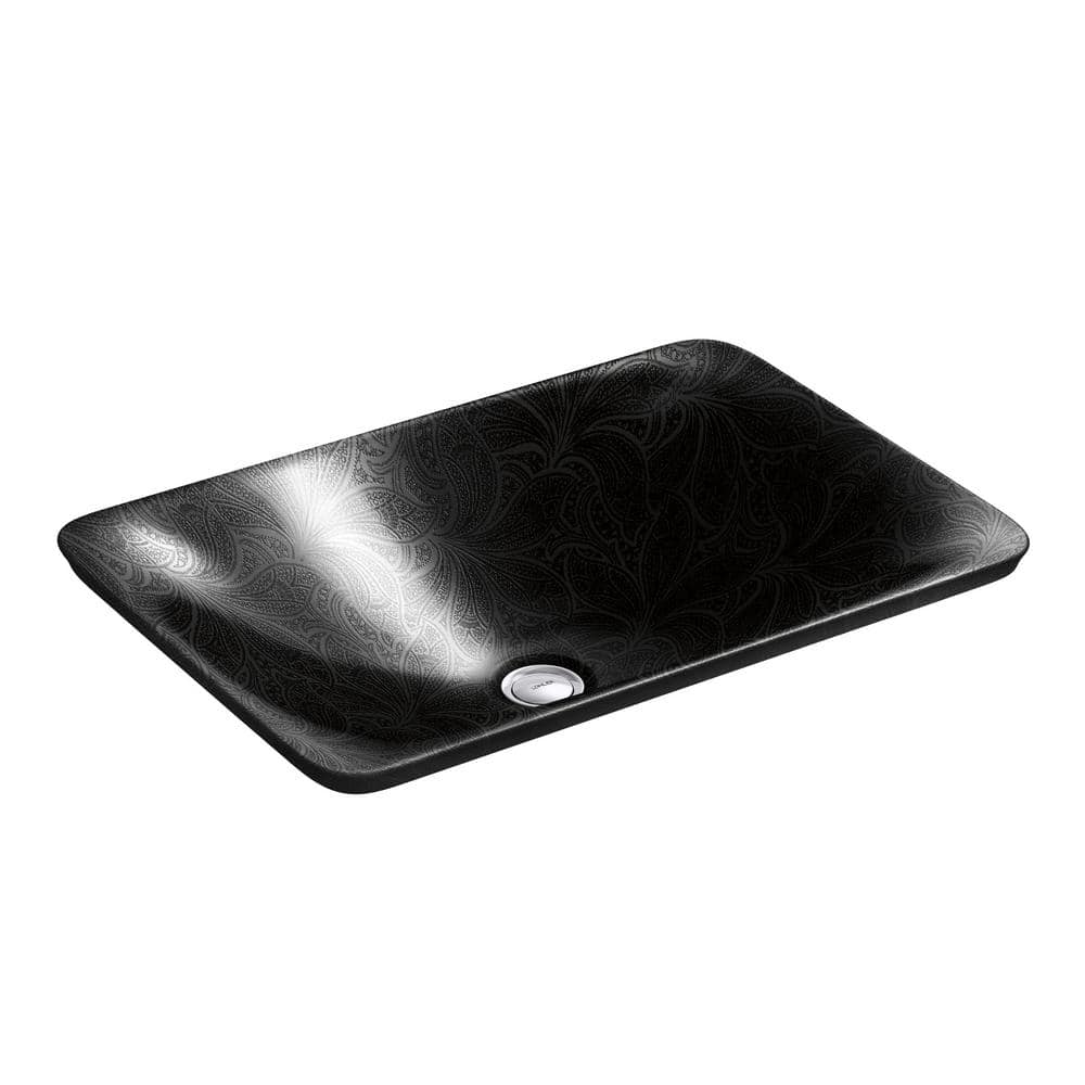 Sartorial Carillon Rectangle Vessel Sink in Paisley in Black K-75749 ...