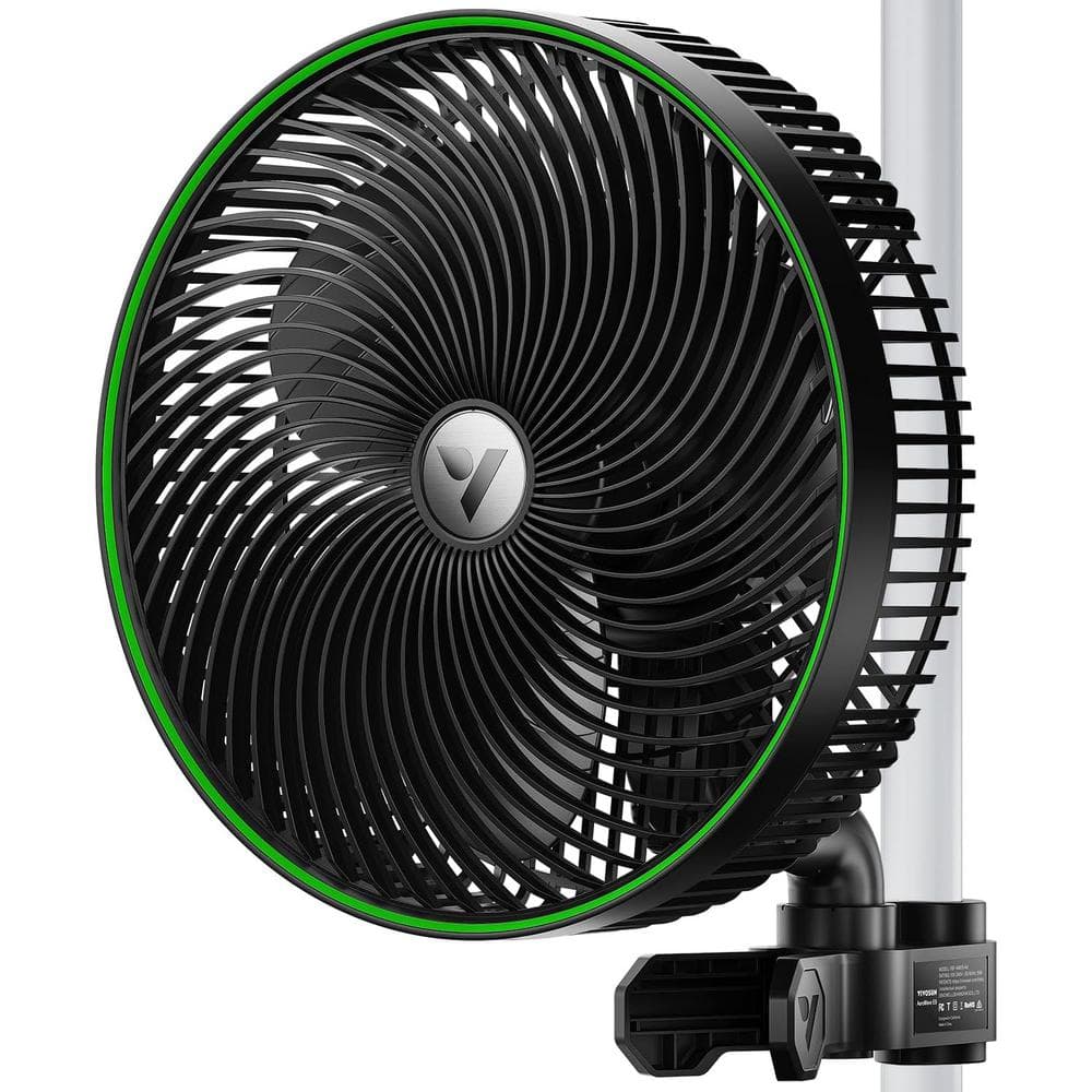 VIVOSUN AeroWave 9 in. Portable Smart Wifi Control Oscillating Clip Fan in Black VSF-AWE9 - The ...