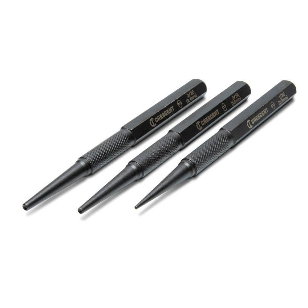 Crescent 5 in. Steel Nail Punch Set (3-Piece) CNPS12332S - The Home Depot
