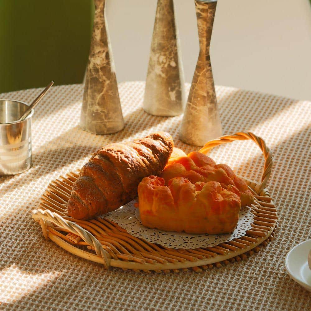 WICKERWISE Beige Woven Willow Tray Charger Farmhouse Round 15 in ...