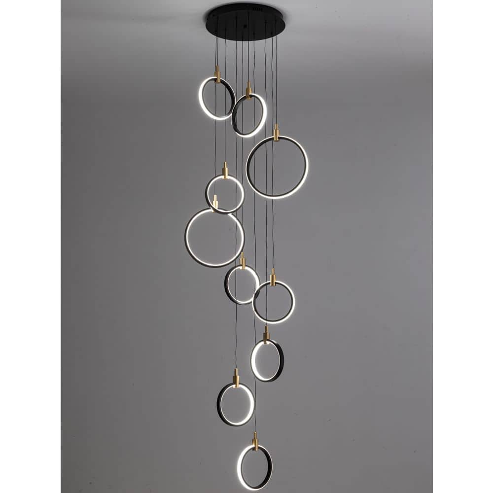 WDETR 10 light Black dimmable integrated LED Chandelier for Dining Room ...
