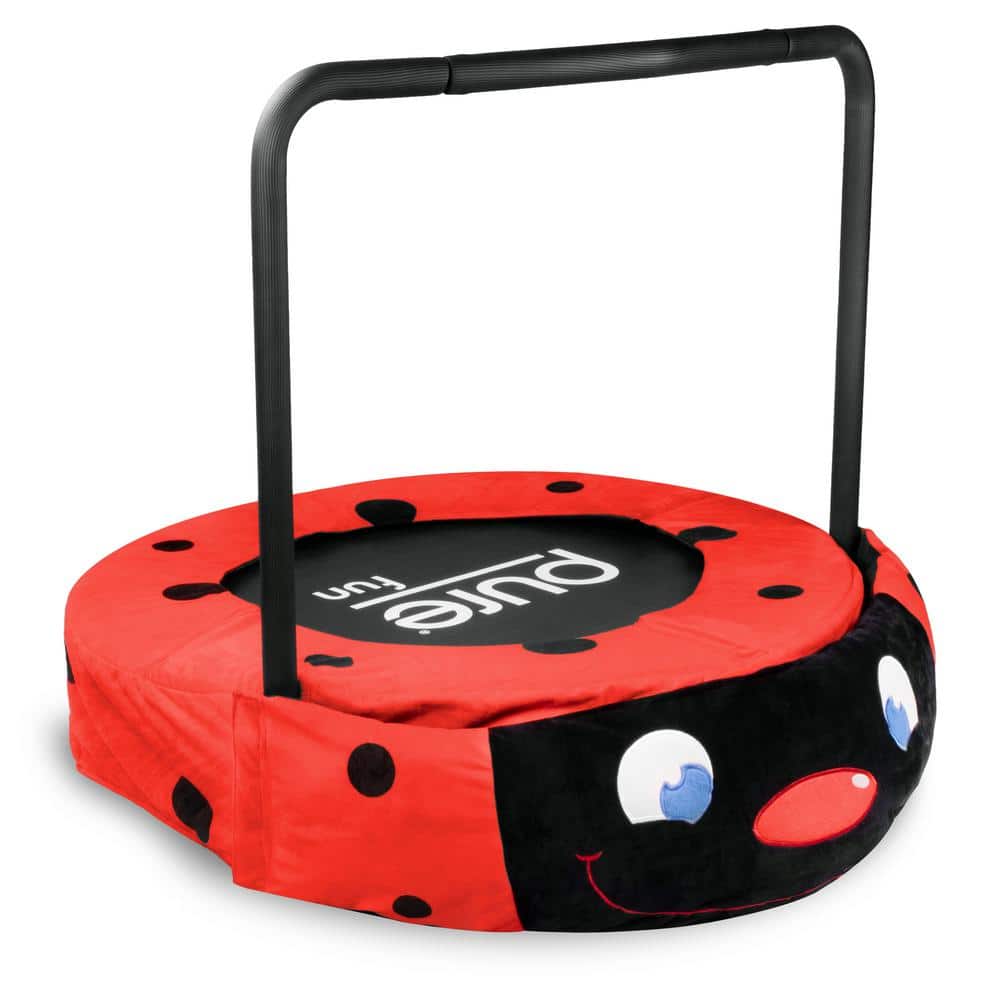 Pure Fun 36 in. Ladybug Jumper Kids Trampoline with Handrail 9024LB ...
