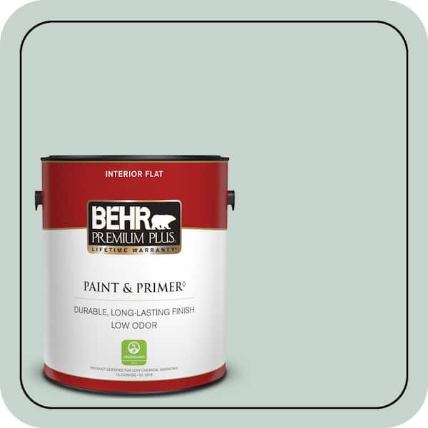 BEHR PREMIUM PLUS 1 gal. #N430-2 Natures Reflection Flat Low Odor ...