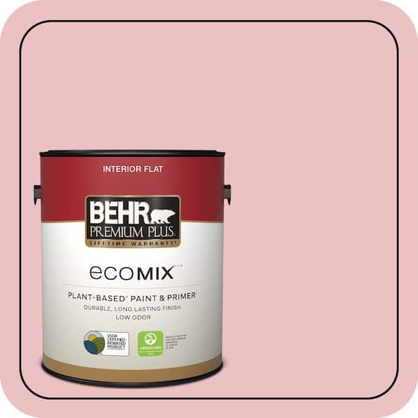 BEHR PREMIUM PLUS 1 gal. #130C-2 Cafe Pink Flat EcoMix Plant-Based ...