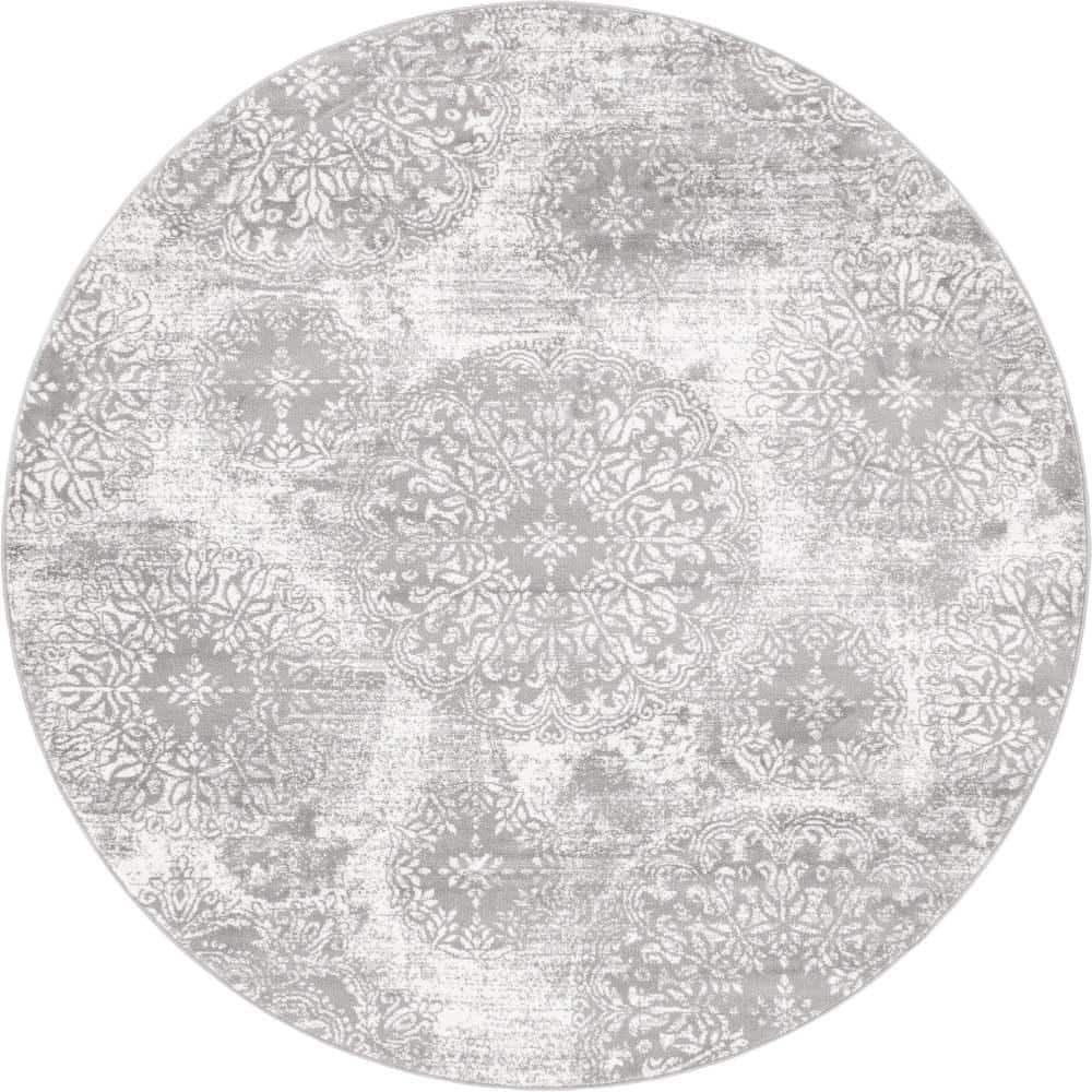 Unique Loom Sofia Grand Gray 7 ft. x 7 ft. Area Rug 3147015 - The Home ...