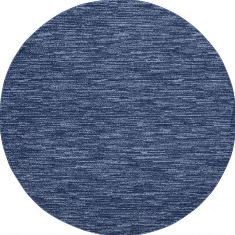 HomeRoots Blue 6 ft. x 6 ft. Woven Polypropylene Indoor/Outdoor Area ...