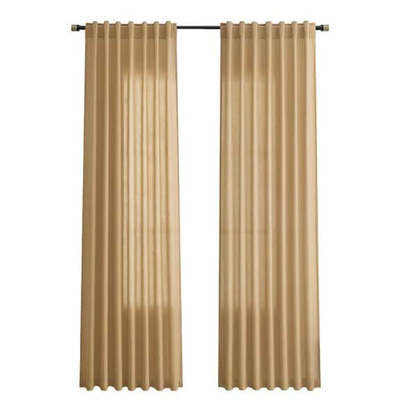 CITRUTAR CHEEP LLC 2-Panel Gold Yellow Linen Blend Curtains 52"W x 84"L ...