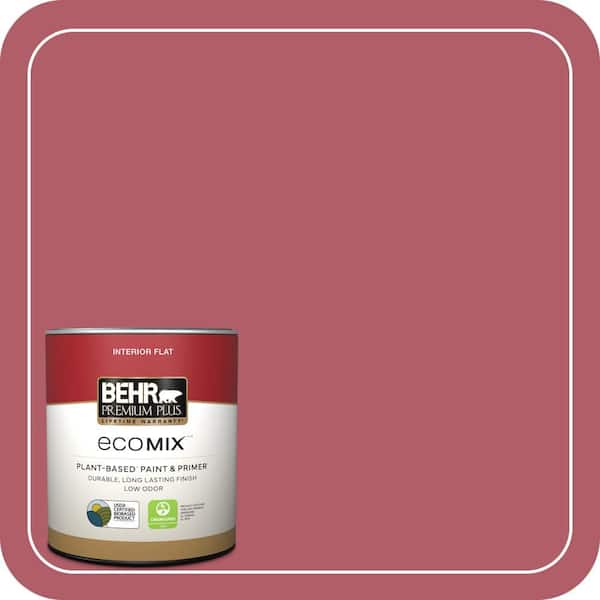 BEHR PREMIUM PLUS 1 qt. #130D-5 Rhubarb Flat EcoMix Plant-Based ...