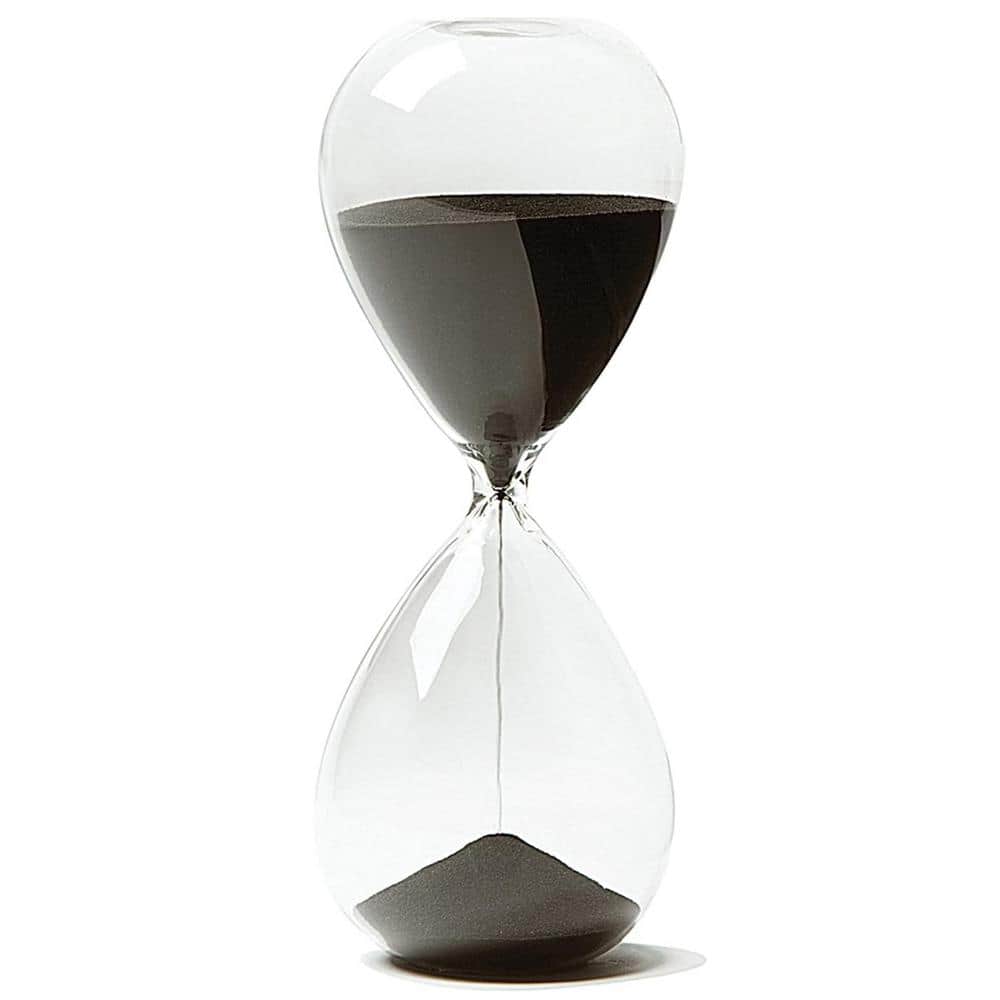 Afoxsos Black Sand Hourglass 15-Minutes Timer with Durable Glass ...