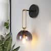 Uolfin Mid-Century Modern Bathroom Sconce 14.5 in. 1-Light Black and ...