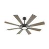 WINGBO 80 in. 8 Blades LED Indoor Black and Grey Ceiling Fan with ...