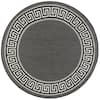 Tayse Rugs Eco Greek Key Black 6 ft. Round Indoor/Outdoor Area Rug ...