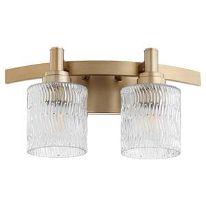 Quorum International Reyes 2-Light - 100-Watt Medium Lamp Base Light Vanity 16 in. Width with 2 ...